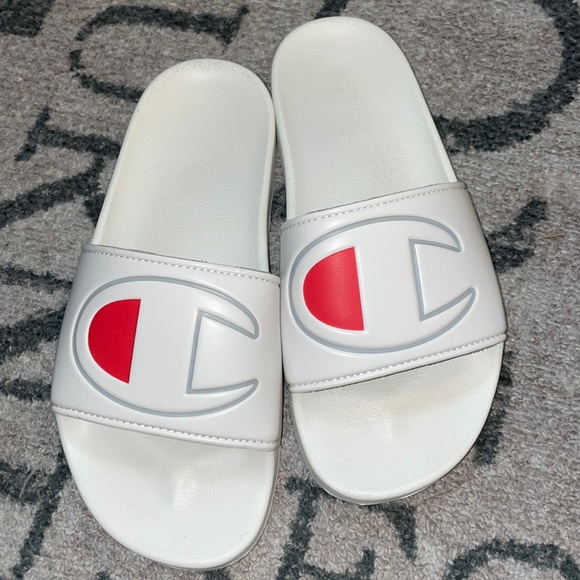Champion | Shoes | Like New White Champion Slides 7 | Poshmark